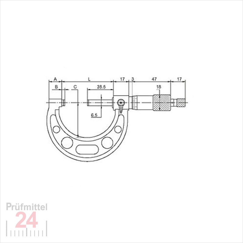 Bügelmessschraube 0 - 25 mm DIN 863 ECO... | Prüfmittel24 GmbH