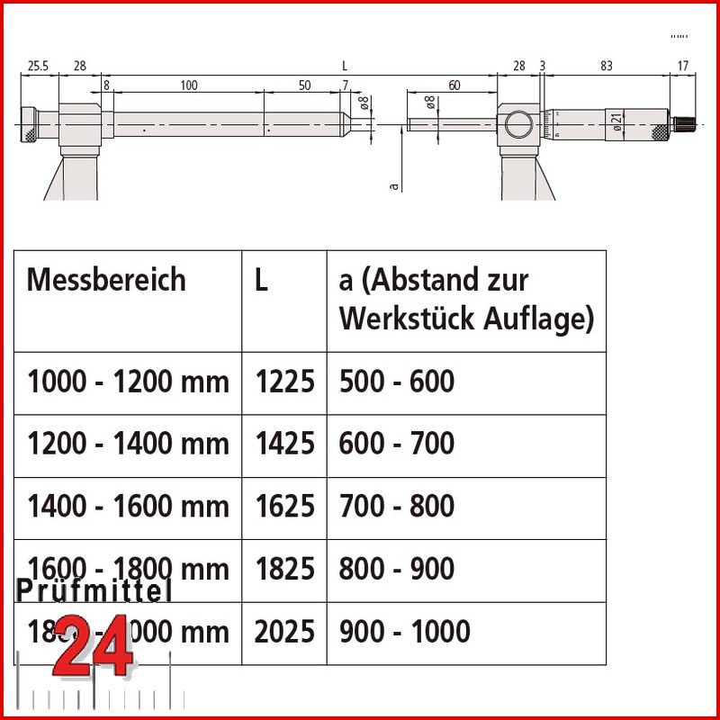 Mitutoyo Bügelmessschraube 1900-2000 mm 105-417... | Prüfmittel24 GmbH