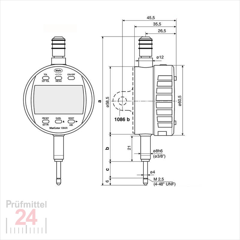 Digital Mahr Messuhr 1086Ri 25 mm MarCator 4337135... | Prüfmittel24 GmbH
