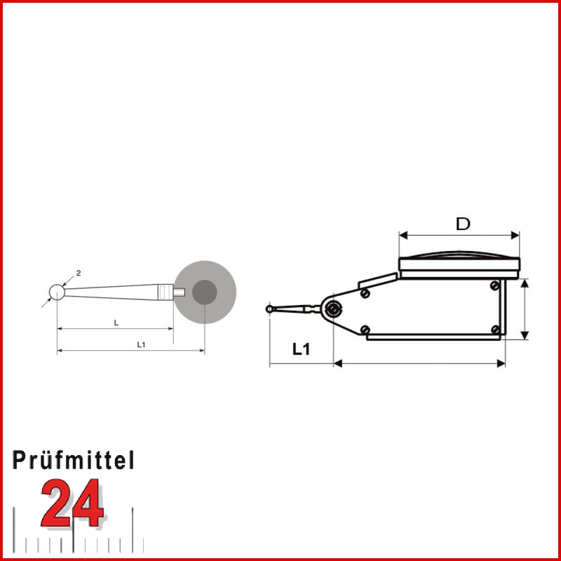 HORIZONTAL Fühlhebelmessgerät mit RUBIN-TASTER 0,8... | Prüfmittel24 GmbH