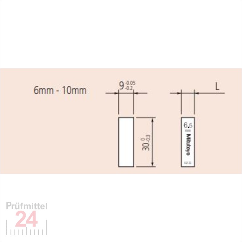 Mitutoyo Einzel Parallel Endmaß Stahl 6 mm DIN EN ... | Prüfmittel24 GmbH